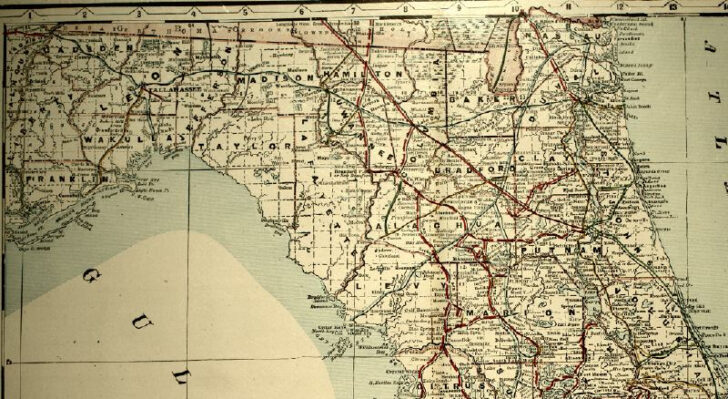 Map Of North Florida 1890s | Maps Of Florida