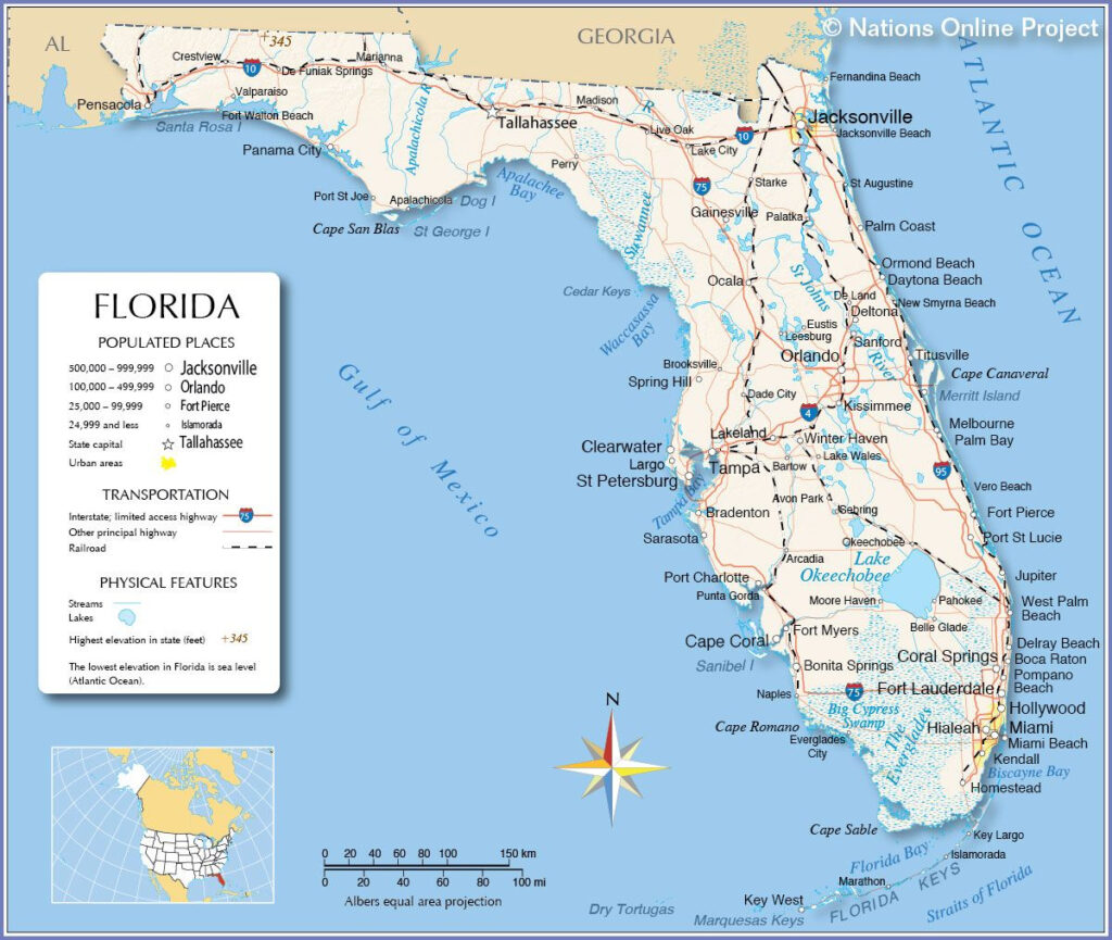 Reference Map Of Florida USA Nations Online Project Detailed Map | Maps ...