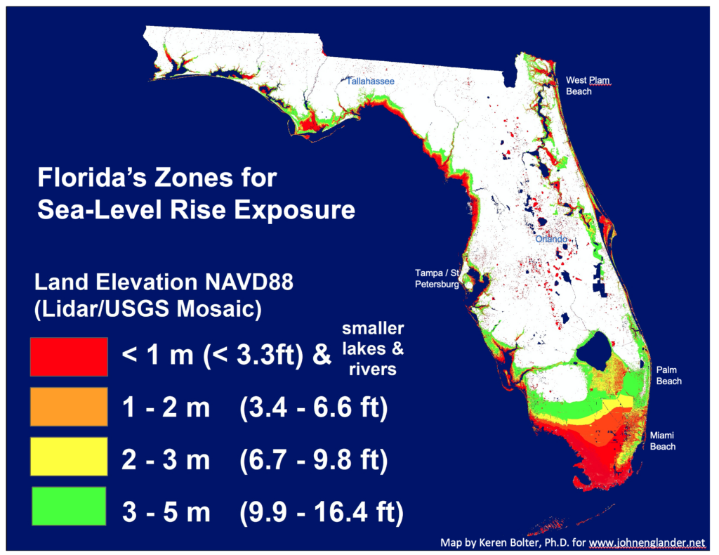 Map Of Sea Level Rise In Florida | Maps Of Florida