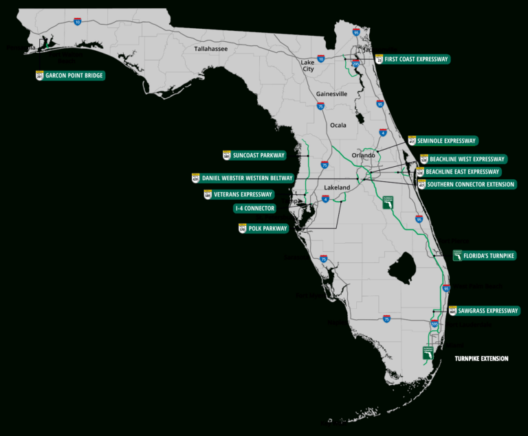 Map Of Florida Turnpike Exits | Maps Of Florida