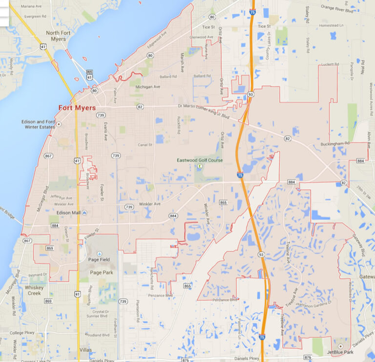 Street Map Of Fort Myers Florida | Maps Of Florida