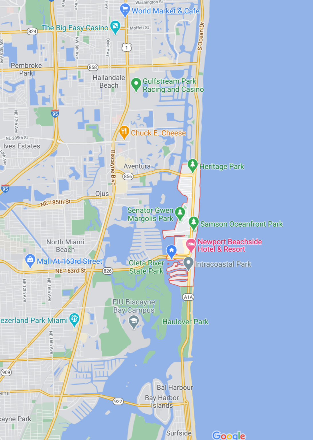 Map Of Sunny Isles Beach Florida | Maps Of Florida
