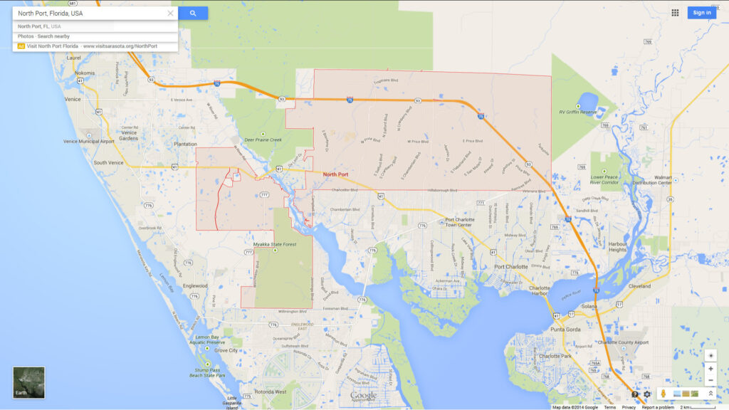 Map Of Florida North Port | Maps Of Florida