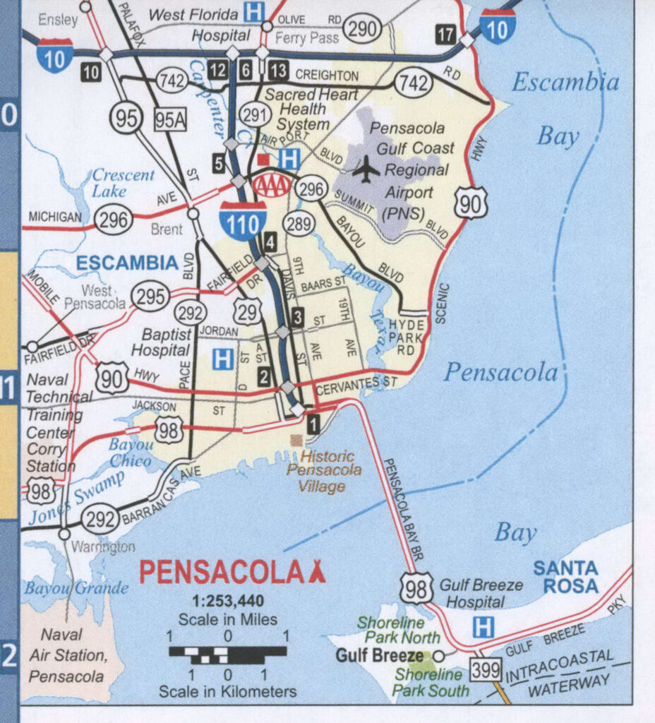 Detailed Map Of Pensacola Florida | Maps Of Florida