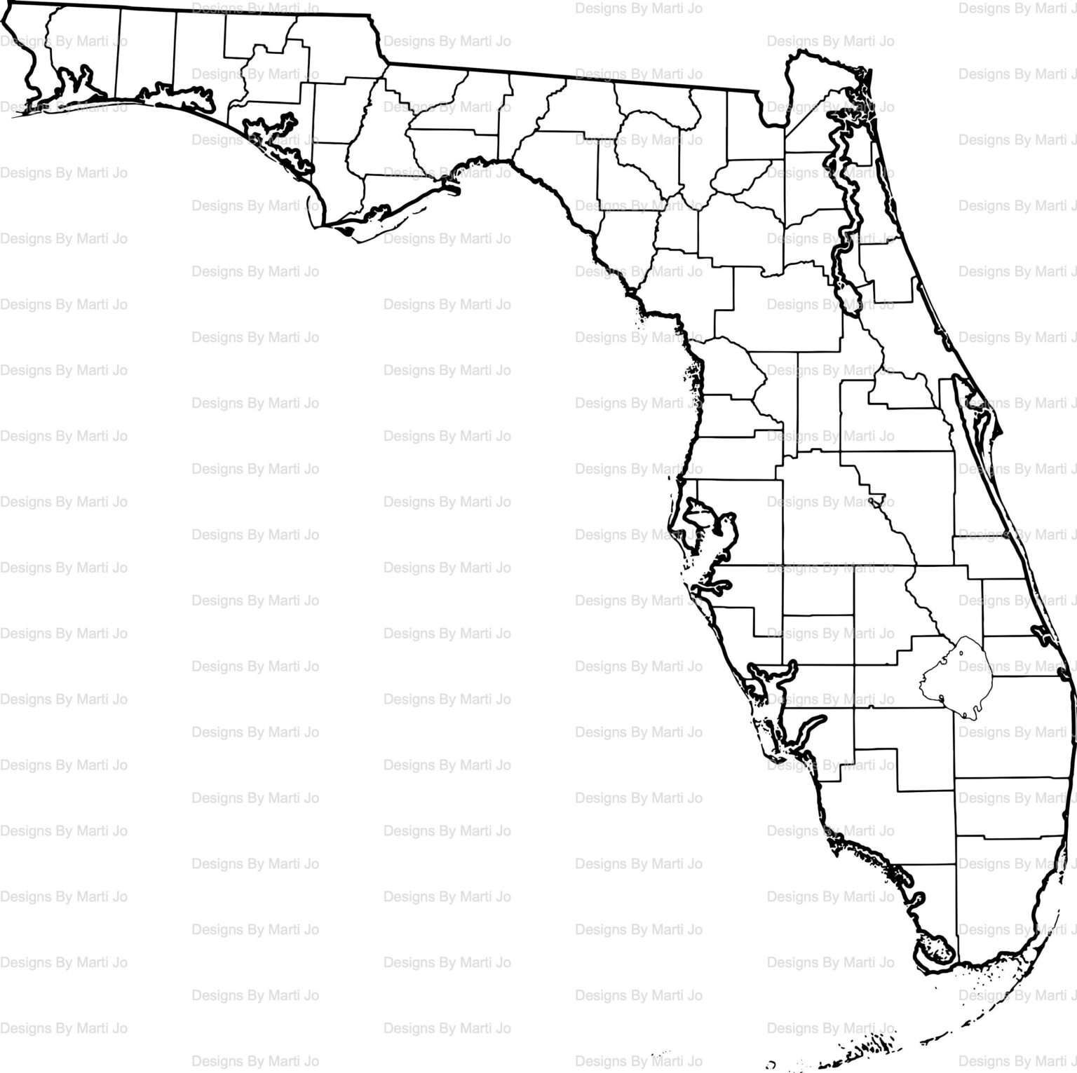 Map Of Florida With County Lines | Maps Of Florida
